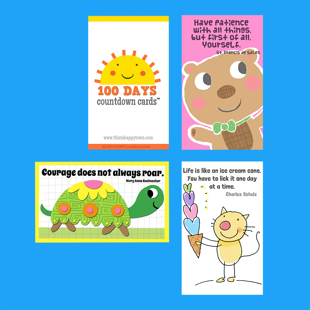 100 DAYS Countdown Cards | Welcome to HAPPYtown!